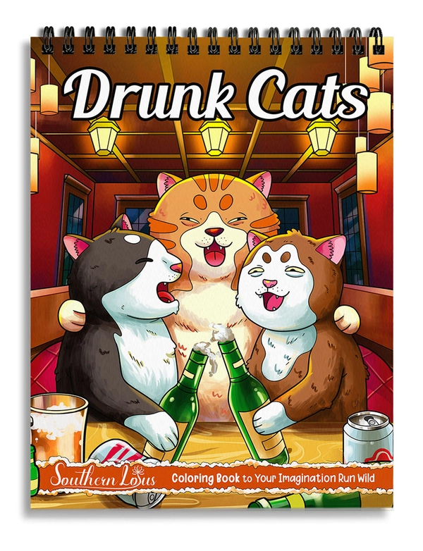 Drunk Cats Coloring Book - Download Free Coloring Pages or Get the Full Book