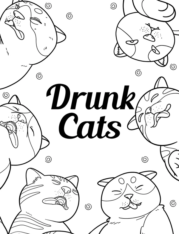 Drunk Cats Coloring Book - Download Free Coloring Pages or Get the Full ...
